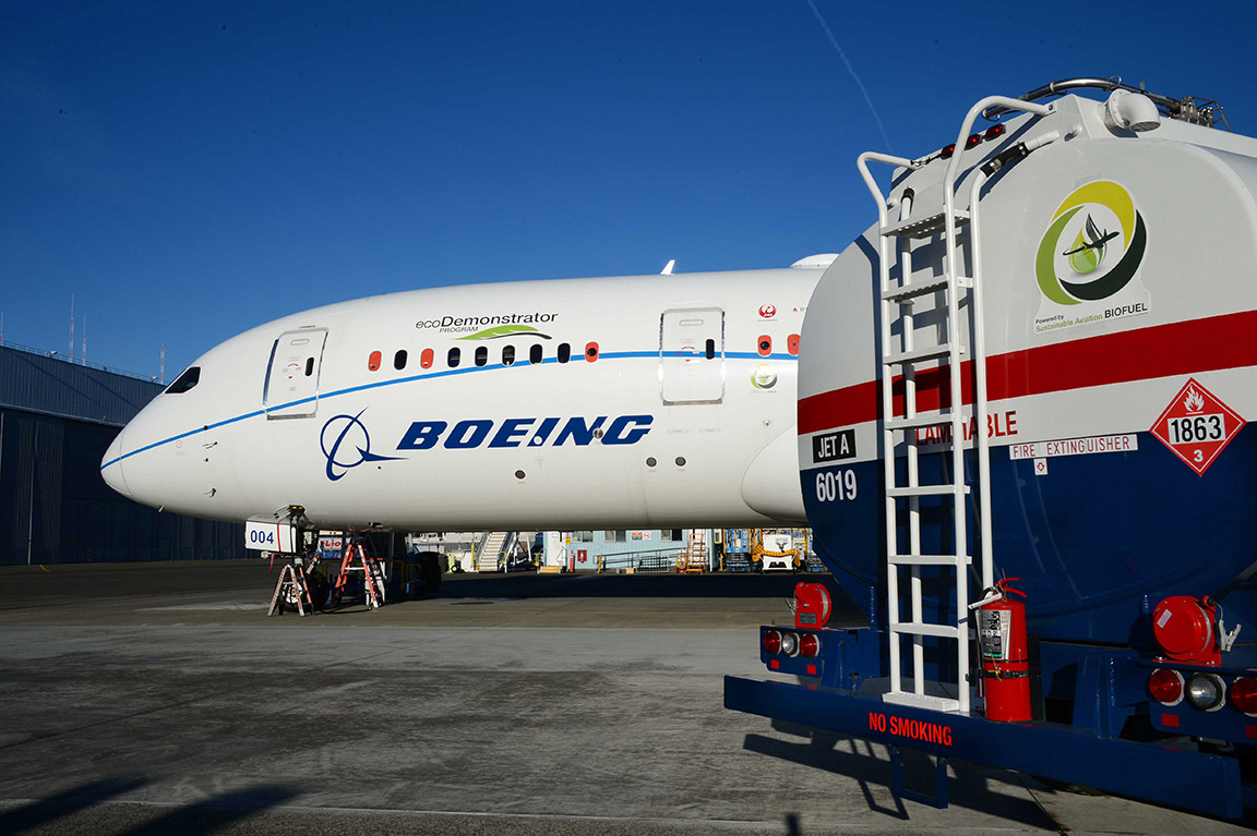 Boeing solo volará con combustibles 100% sostenibles