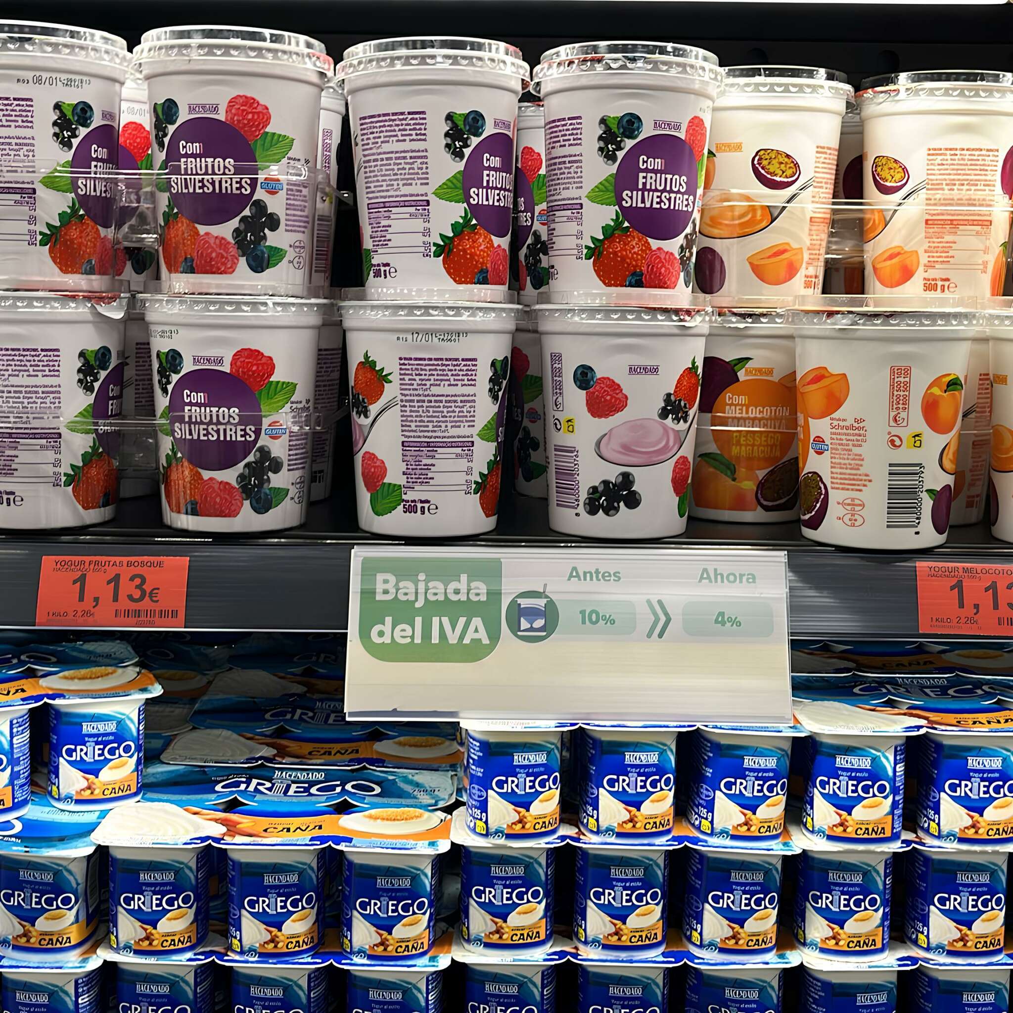 Mercadona aplica la reducción del IVA a los yogures y coloca carteles ...